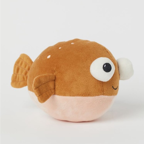 H&M | Toys | Brand New Hm Big Eyed Puffer Fish Plush Stuffed Animal ...